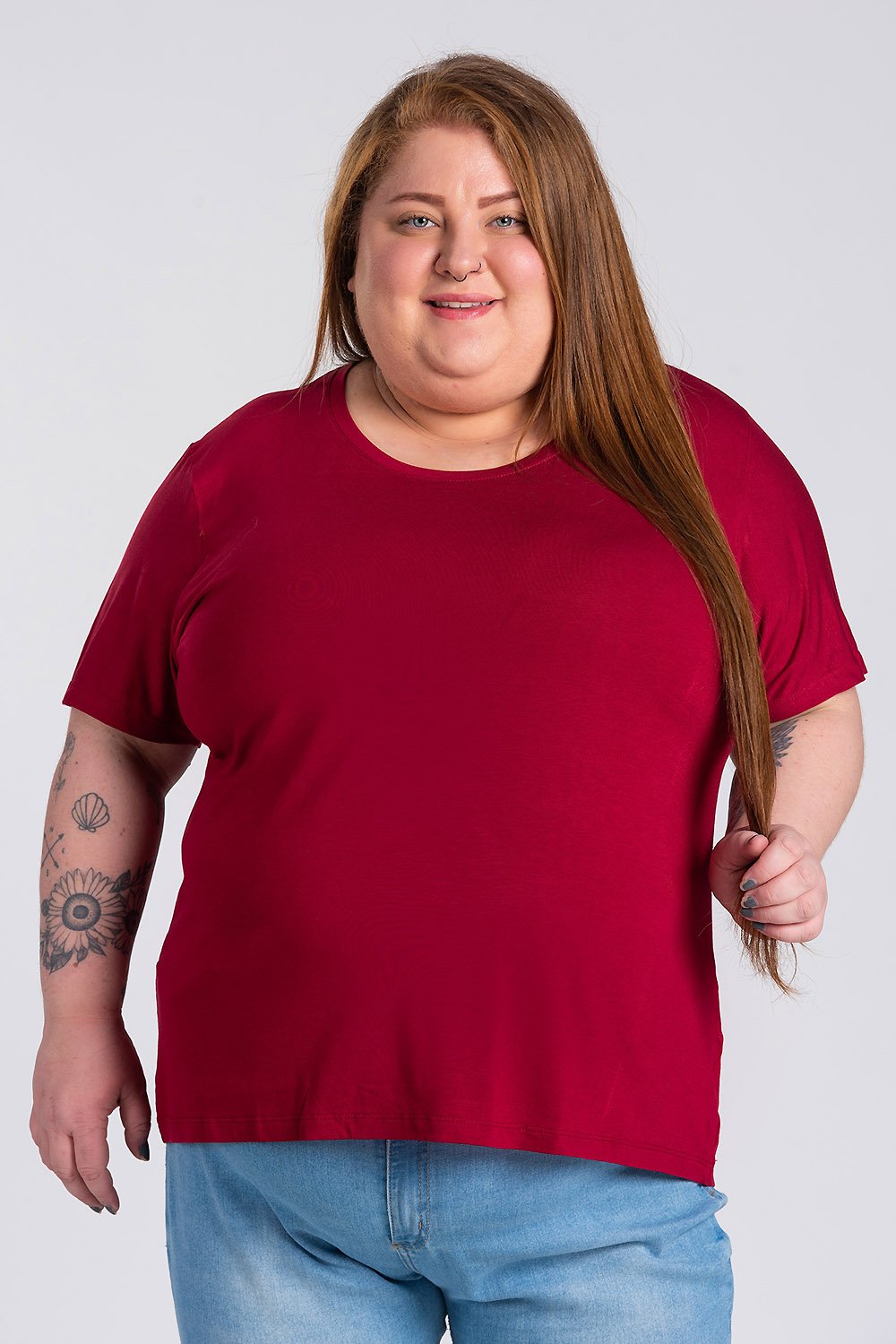 Kit 3 Blusas Comfort Básica em Malha de Viscose com Elastano G5 a G8